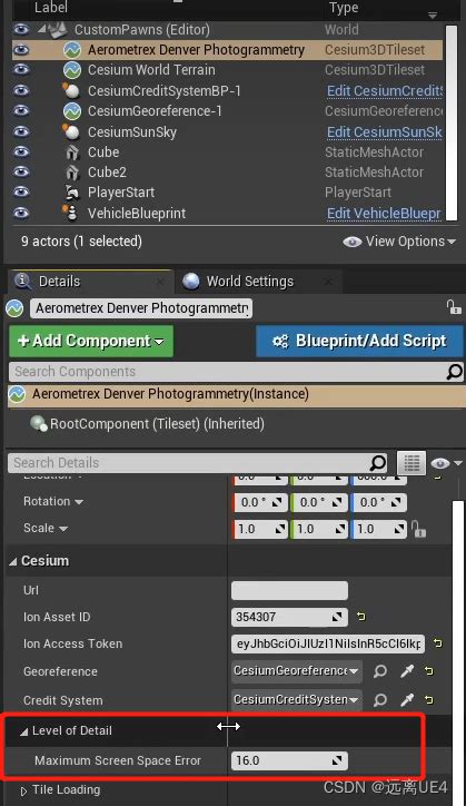 Ue4 Cesium For Unreal 根据数据对场景进行自动生成 Csdn博客