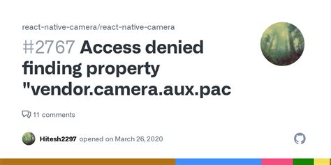 Access Denied Finding Property Vendor Camera Aux Packagelist Issue