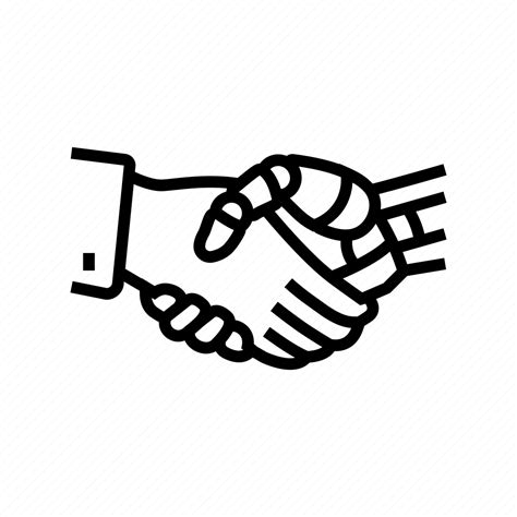 Robot Hand Handshake Social Robotics Interaction Automation Icon