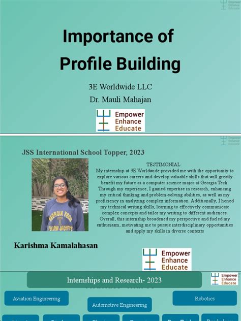 3e Presentation Profile Building Summer 2023 Jss School Short Pdf