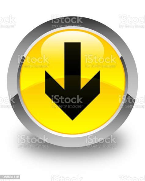 下載箭頭圖示光澤黃色圓形按鈕向量圖形及更多下載圖片 下載 交換 儲蓄 Istock