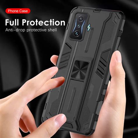 Folding Stand Armor Hard Case For Xiaomi Poco F4 Gt 5g Fundas Pocco F 4 4f Pocof4 F4gt Camera