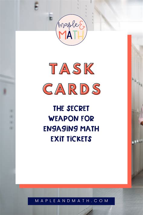 using task cards as math exit tickets — maple and math