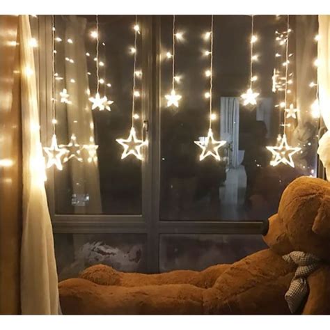 Vánoční dekorace svítící hvězdy 150 LED teple bílé Kokiskashop cz