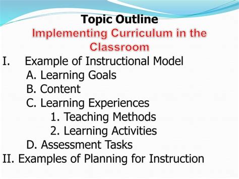Implementing Curriculum In The Classroom Ppt