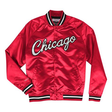Kurtka Mitchell And Ness Chicago Bulls Lightweight Satin Jacket Czerwona