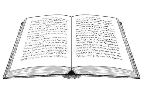 Vector Artistic Drawing Illustration Of Old Open Book Stock Vector