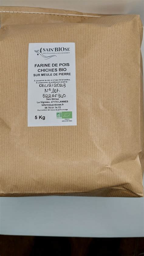 Farine De Pois Chiches 1kg Papillon De Sable