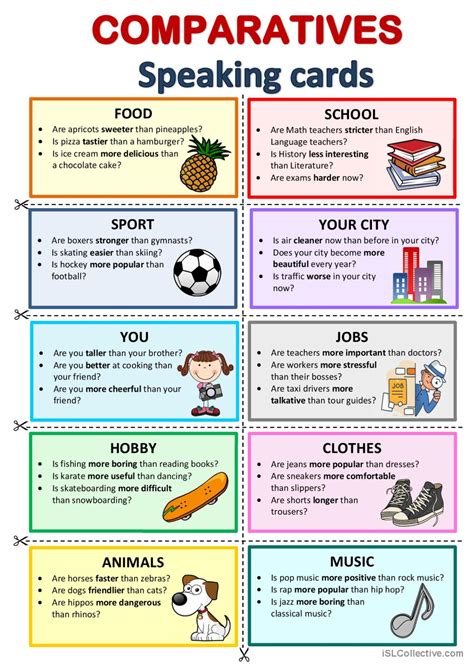 Comparative Adjectives Activities