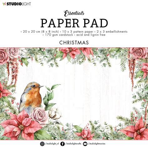 Christmas Essentials 8x8 Inch Paper Pad Sl Es Pp74 Craftlines Bv