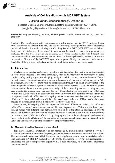 Pdf Analysis Of Coil Misalignment In Mcrwpt System