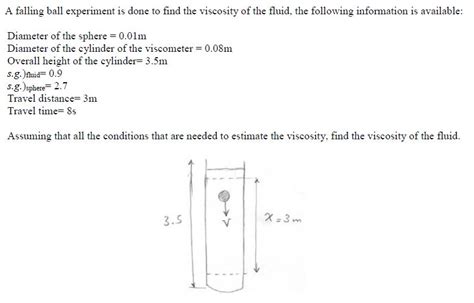 solved a falling ball experiment is done to find the