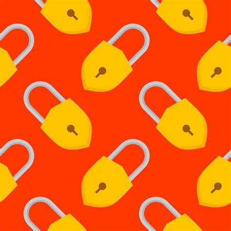 Yellow Padlocks Seamless Pattern With Colorful Locks On A Color