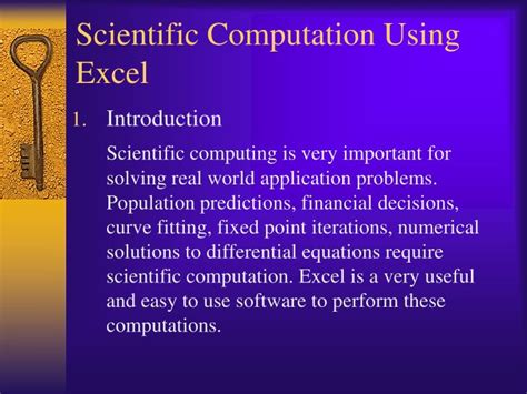 PPT Scientific Computation Using Excel PowerPoint Presentation Free Download ID