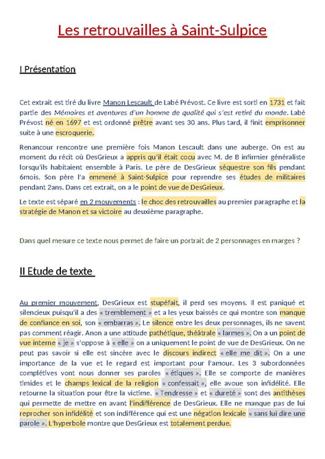 Fiche Linéaire 2 Fiche Analyse Linéaire Oral Bac Francais 20242025