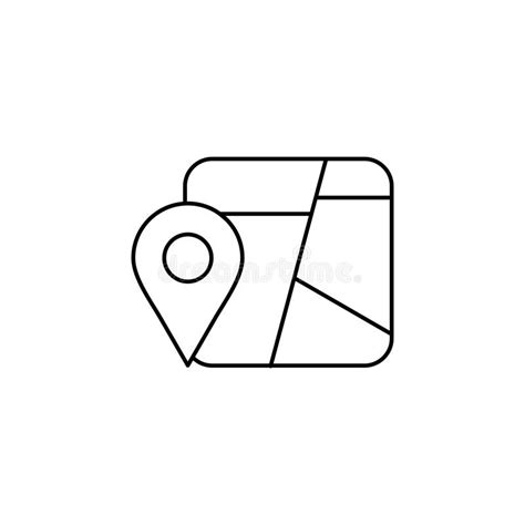 Gps Map Navigation Direction Thin Line Icon Vector Illustration Logo