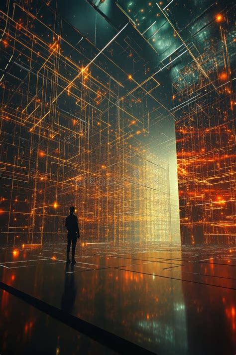 futuristic big data network conceptual visualization of digital space