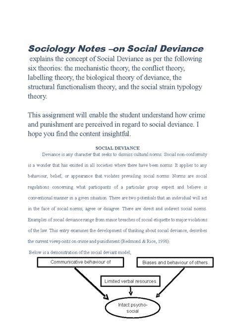 6sociology Social Deviance Sociology Notes On Social Deviance