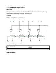 Design And Verification Of Adder Subtractor Circuit Simulation Course Hero