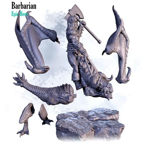 3d File Wyvern Barbarian 🐉 ・design To Download And 3d Print・cults