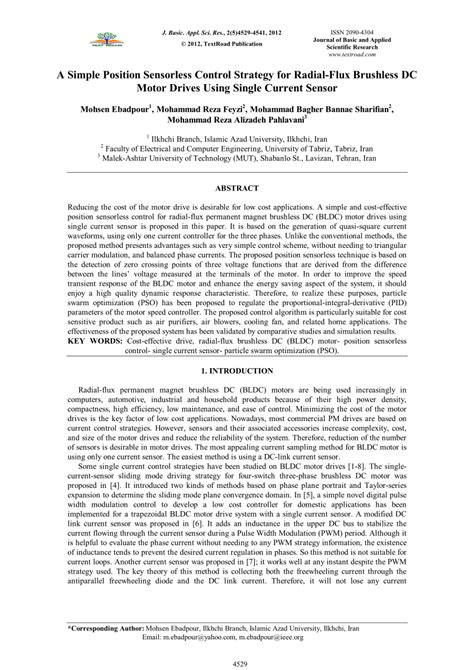 Pdf A Simple Position Sensorless Control Strategy For Radial Flux Brushless Dc Motor Drives