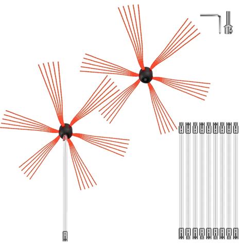 VEVOR BROSSE DE Cheminée 10 m Kit de Ramonage avec 1 Tête Bross