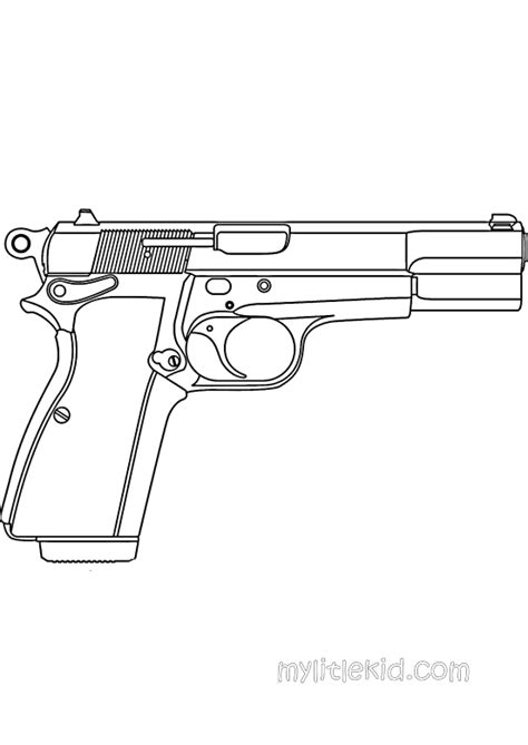 Beretta Pistola Handgun Glock Kleurplaat Nerf Pistolet Pistole