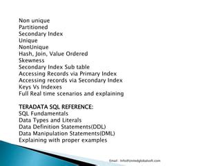 Teradata Online Training in Hyderabad | PPTX