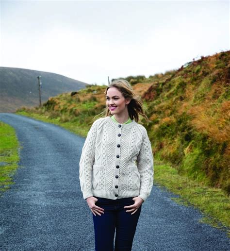 Handknit Ladies Aran Lumber Cardigan Molly Gallivans