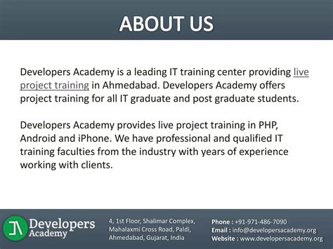 Live Project Training In Ahmedabad Ppt