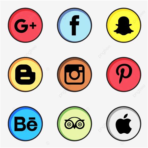Set Social Media Vector Design Images Social Media Icon Set Design