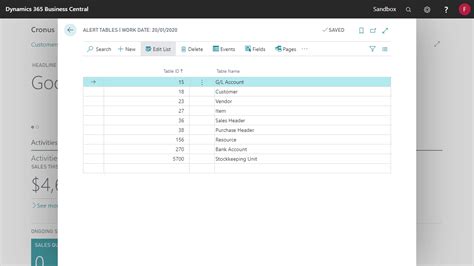 Setting The Tables Pages Fields And Events Used For Alerts Fenwick