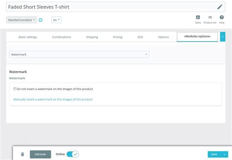 Module Watermark Prestashop Storeinterfacer