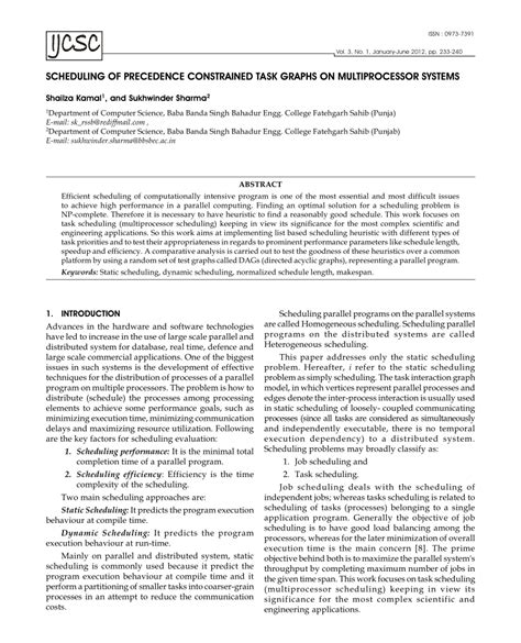 Pdf Scheduling Of Precedence Constrained Task Graphs On