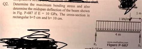 Solved Determine The Maximum Bending Stress And Also Determine The Midspan Deflection Of The