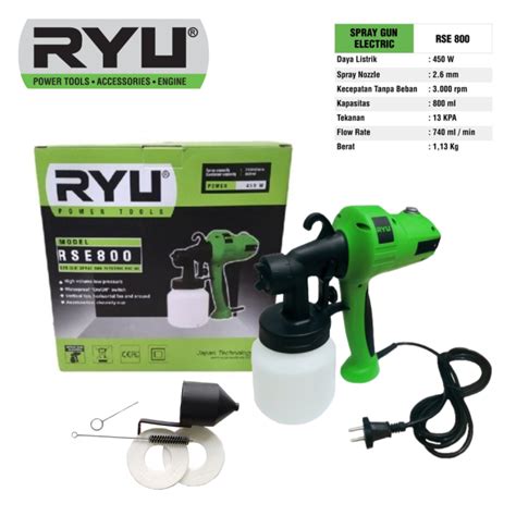 Ryu Spray Gun Elektrik Sprayer Cat Semprot Listrik Rse 800 Lazada