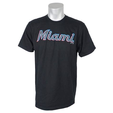 【楽天市場】リニューアル記念メガセール Mlb マーリンズ Tシャツ ニュー ワードマーク マジェスティックmajestic ブラック