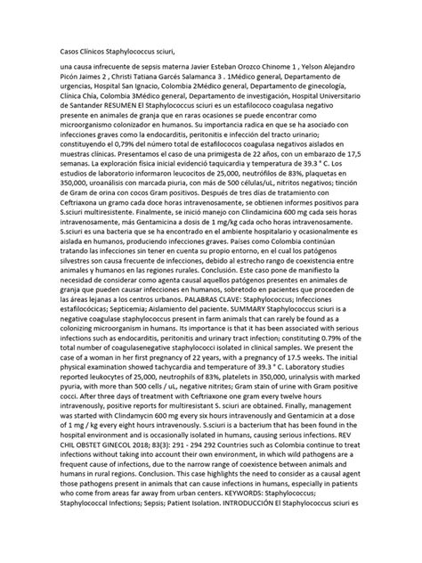 Casos Clínicos Staphylococcus Sciuri 1 Pdf Especialidades Medicas