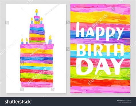 Happy Birthday Holiday Greeting Card Birthday Stock Vector Royalty