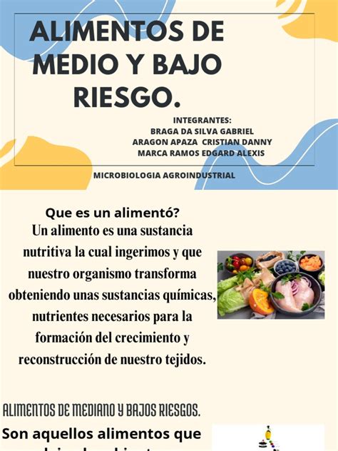 Alimentos De Medio Y Bajo Riesgo Pdf