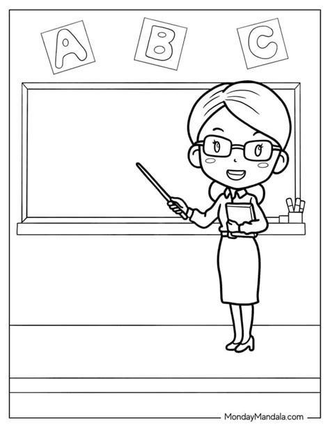 20 Teacher Coloring Pages Free Pdf Printables Teacher Cartoon Coloring Pages Teaching Colors