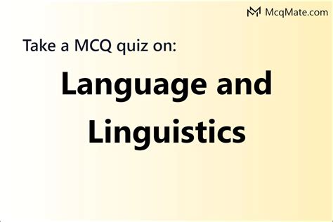 Language And Linguistics Online Practice Test