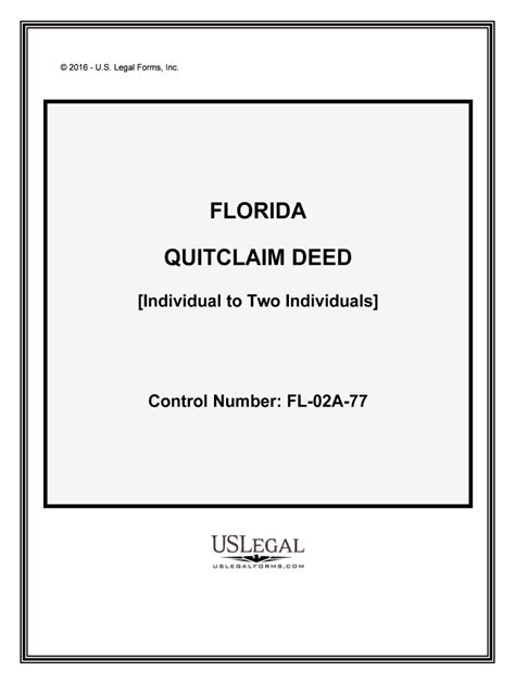 Quit Claim Deed Form Florida Fill Online Printable Fillable Blank