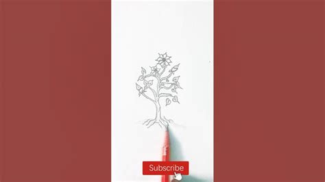 ফুলের গাছ আঁকা শেখা Easy Tree Drawing Youtube