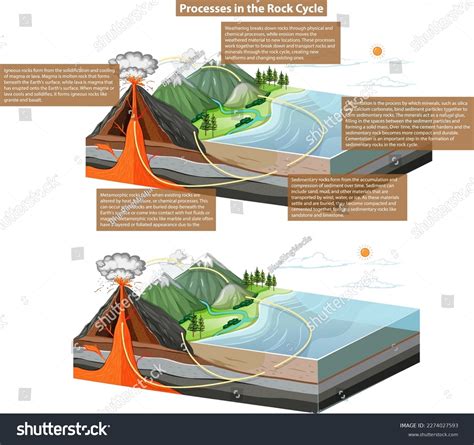 Rock Cycle Processes Diagram Illustration Stock Vector Royalty Free 2274027593 Shutterstock