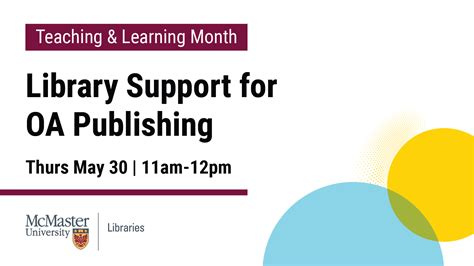 Library Support For Oa Publishing Mcmaster University Libraries