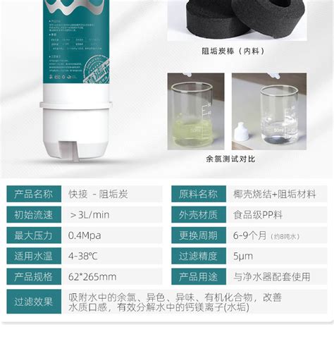 10寸阻垢滤芯椰壳烧结椰壳炭复合阻垢滤芯家用净水器阻垢滤芯fof 阿里巴巴