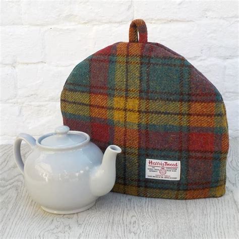 Harris Tweed Tea Cosy Rose Teal Yellow Fabric T Folksy