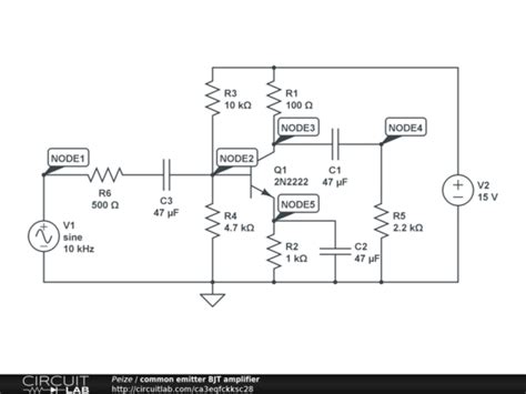 Common Emitter Bjt Amplifier Circuitlab