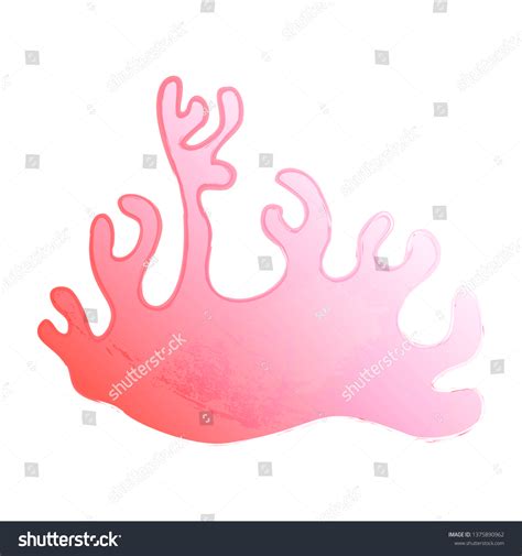 Sea Corals Seaweed Silhouette Vector Isolated 스톡 벡터 로열티 프리 1375890962